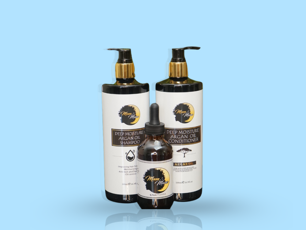 Moon & Mane Deep Moisture Argan Oil Shampoo, Conditioner & Pure Argan